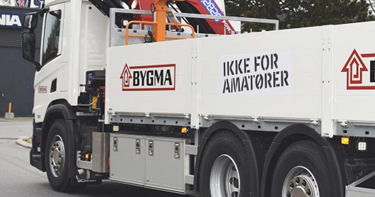 Bygma med branchen første fuldelektriske Scania-lastbil