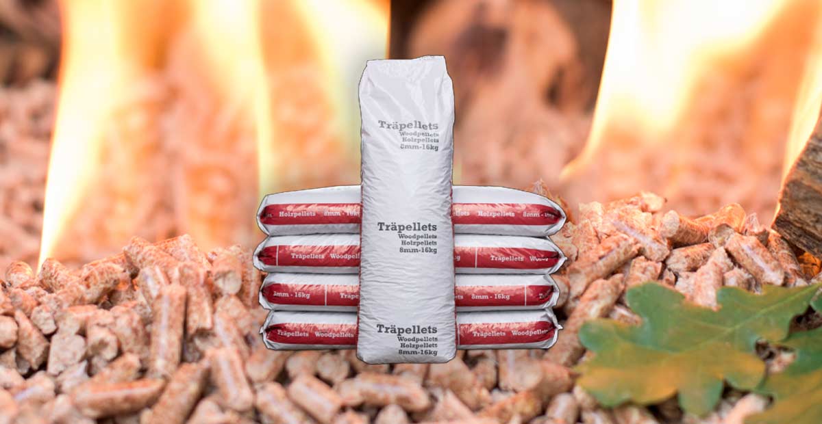 Træpiller - 6 mm eller 8 mm - Premium Wood fra Bygma