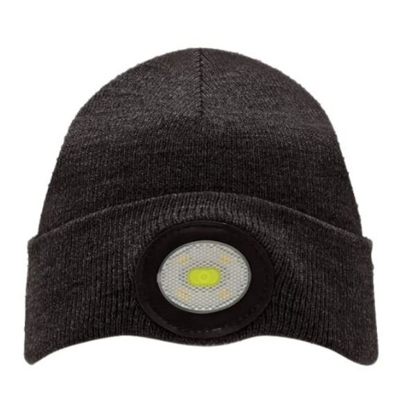 Blue Electric Beanie Med LED Lygte Mørk Grå - Lygter - Bygma