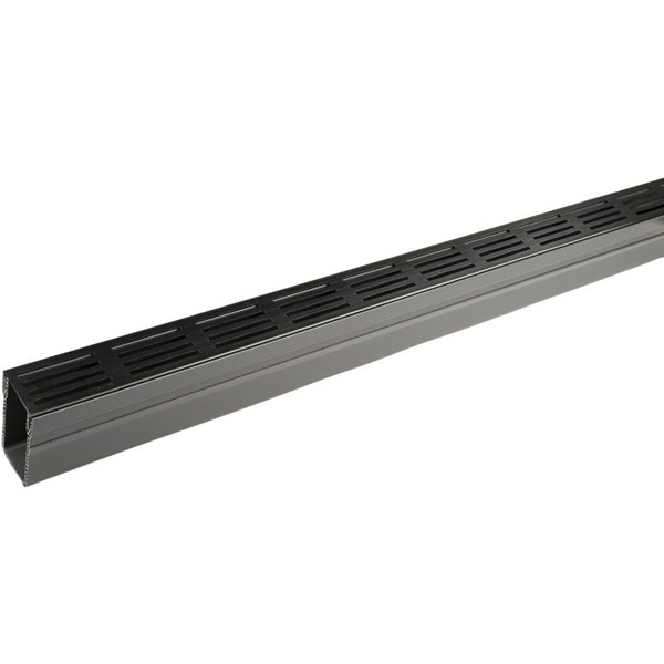 Plastmo SlimLine Rende med sort alu‑rist 6×10,3×100 cm | Bygma