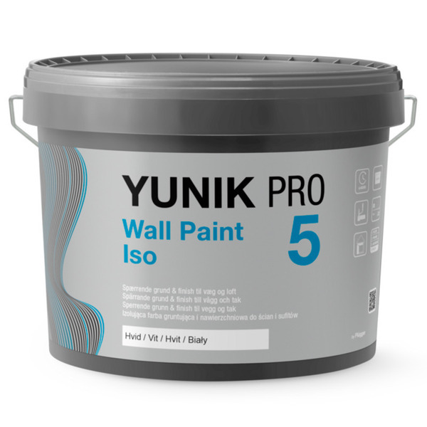 Yunik Pro isoleringsmaling 9 liter, en del af Flügger Group. Fra Bygma